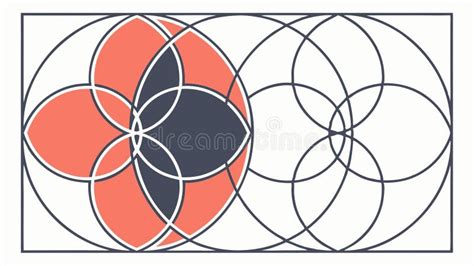 Geometric Circles Pattern Illustration Abstract Background Vector Design Generative Ai Stock