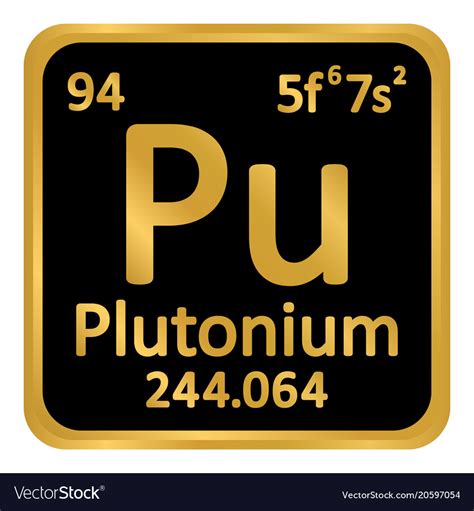 Plutonium Symbol Periodic Table Periodic Table Element Plutonium Icon