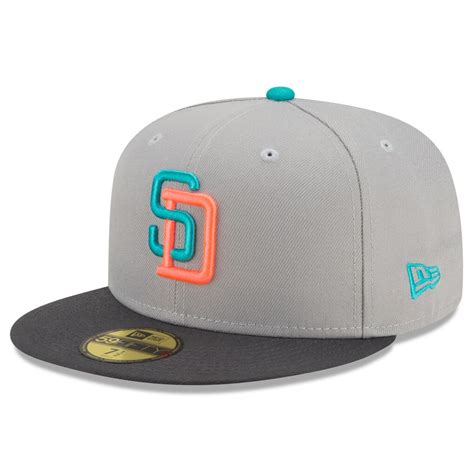 Mens San Diego Padres New Era Gray Pink Under Visor 59fifty Fitted Hat