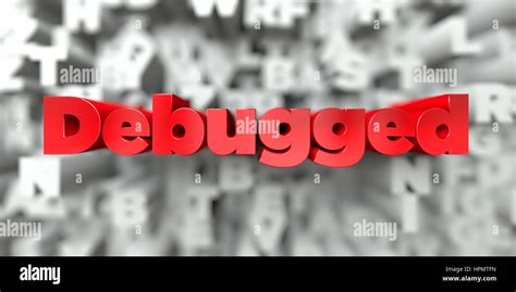 Debugged Red Text On Typography Background 3d Rendered Royalty Free