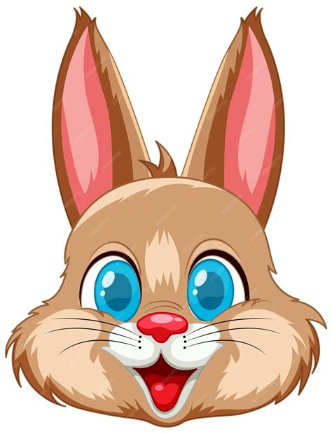 Premium Vector Happy Cartoon Bunny Face Illustration
