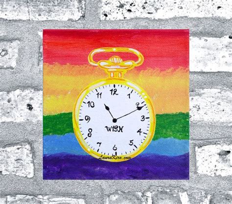 Rainbow Clock Art Painting