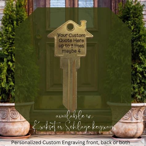 Personalized House Shaped Key Custom Engraved Brass Home Key Blank Etsy