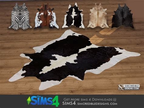 Simcredible S Cozy Faux Fur Rug For Sims 4 Sims 4 Flokati Rug Sims