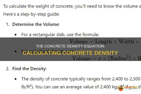 The Concrete Density Equation Calculating Concrete Density Shuntool