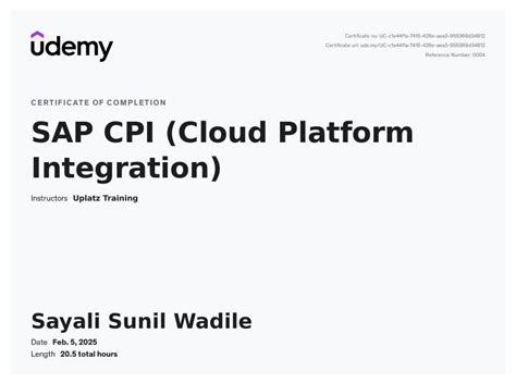Sayali Wadile On Linkedin Sapcpi Cloudintegration Sap Certification Professionalgrowth