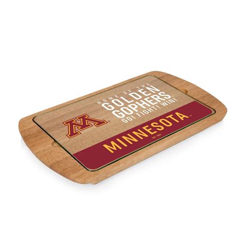 Ncaa Minnesota Golden Gophers Parawood Billboard Glass Top Serving Tray