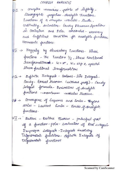 Solution Complex Analysis Notes Studypool