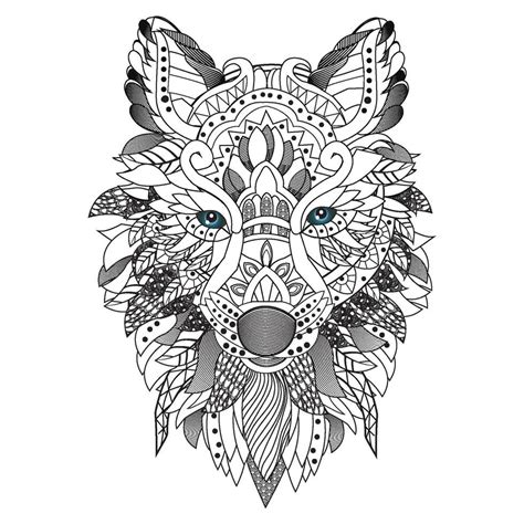 Wolf Mandala Colouring Book Design Illustration 49697639 Vector Art At