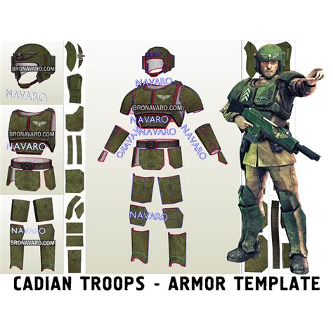 Cadian Shock Trooper Armor Foam Template Cadian Armor Pepakura