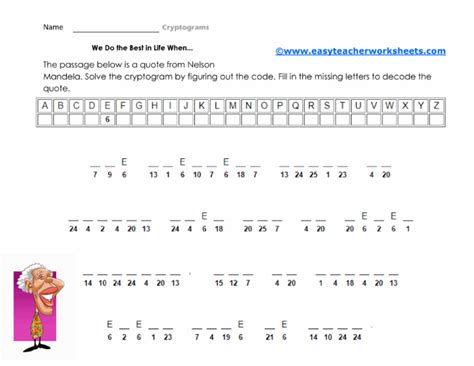 Cryptogram Puzzle Worksheet Pdf