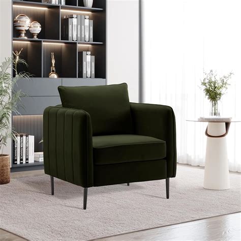 Rxrrxy Modern Velvet Accent Chair Single Sofa Chairs