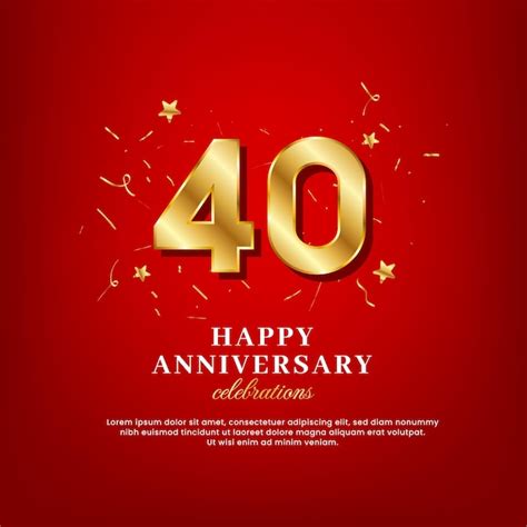 Premium Vector 40 Years Of Golden Numbers Anniversary Celebrating