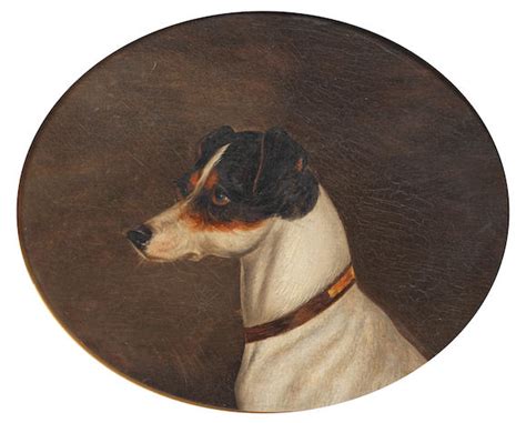 Bonhams Attributed To Edwin Loder Of Bath British 1827 1885 Head Of A Terrier A Pair Oval