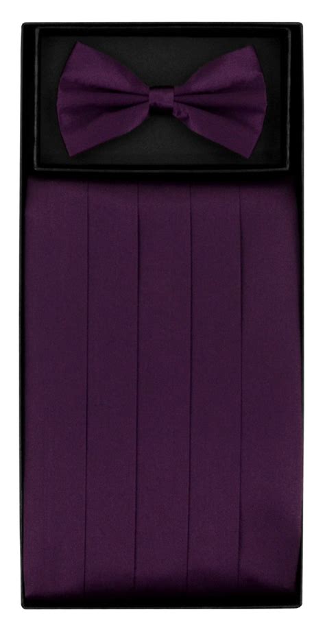 Cumberbund And Bow Tie Dark Purple Cumberbund Bow Tie Set