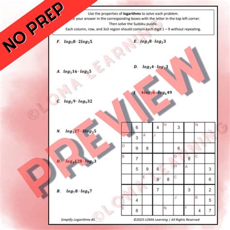 Simplify Logarithmic Expressions Math Worksheets Algebra 2 And Precalculus