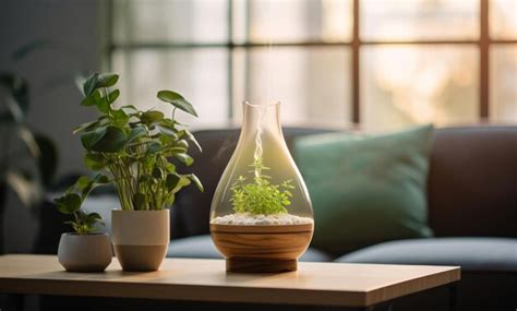 Premium Photo An Aromatherapy Diffuser With A Plant Is Set Up On A
