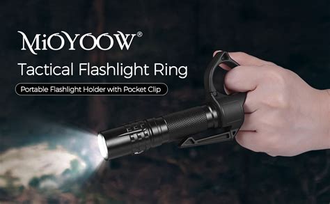 Tactical Flashlight Ring Portable Flashlight Holder With Pocket Clip