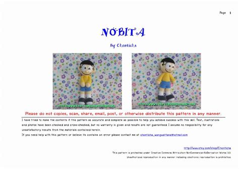 Nobita Crochet Pattern