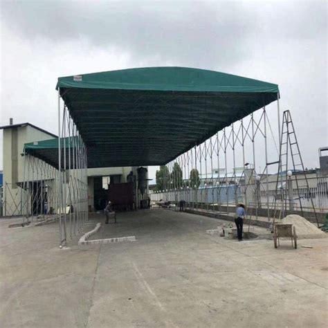 工地悬空帐篷电动推拉蓬移动仓库棚工厂屋顶过道临时雨棚活动大篷