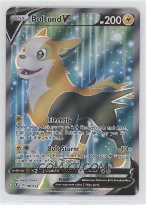 2020 Pokémon Sword And Shield Rebel Clash Base 181 Boltund V