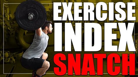 How To Do The Snatch Exercise Index YouTube