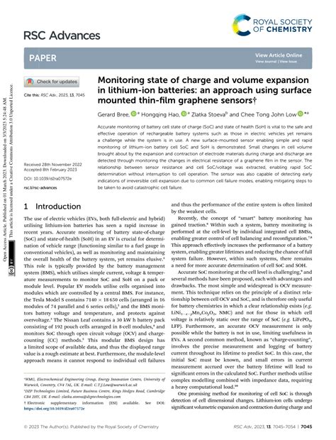 Pdf Monitoring State Of Charge And Volume Expansion In Lithium Ion
