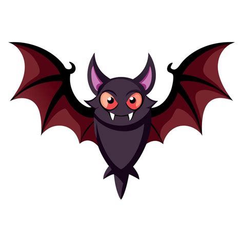 A Cartoon Bat With Red Eyes And Fangs 51860029 Vector Art At Vecteezy