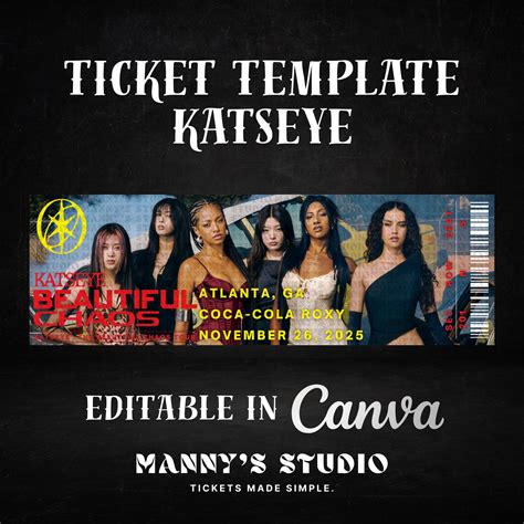 Editable Katseye Concert Ticket Template Full Digital Download With