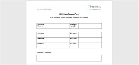 Free Shift Swap Template Rosterlab