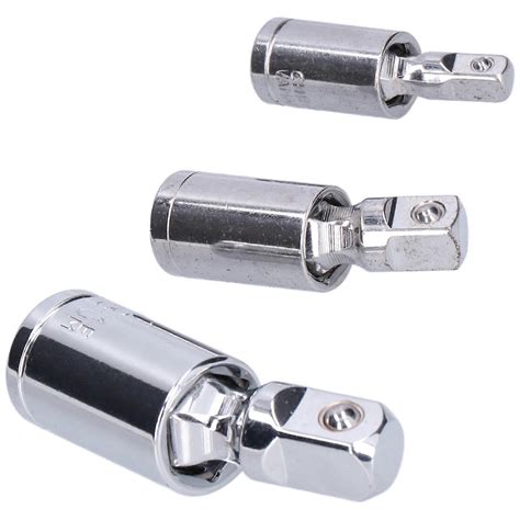 3pcs Universal Joint Socket Adapter 1 2 3 8 1 4 Chrome Vanadium Steel Conversion Tool For