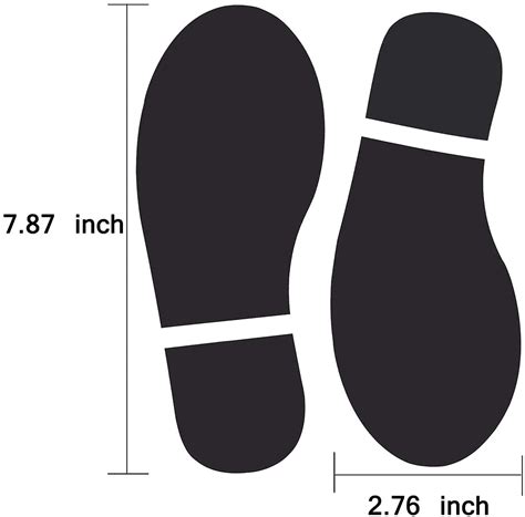 20 Pairs 40 Prints Black Shoes Footprint Stickers Pvc