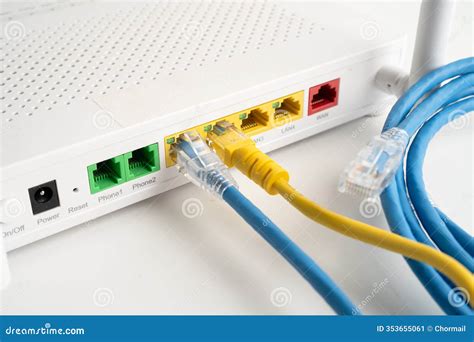 Ethernet Cable With Wireless Router Connect To Internet Service Provider Internet Network Stock