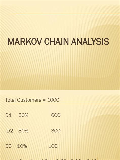 Markov Chain Analysis Part 1 Pdf Business Teaching Methods And Materials