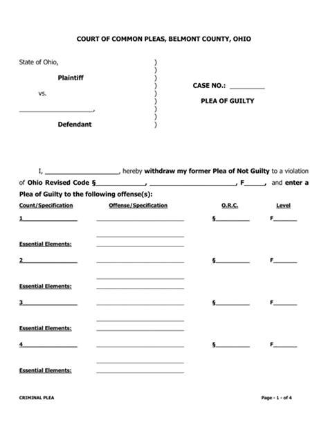 Guilty Plea Templates Pdf Download Fill And Print For Free