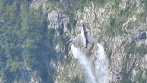 Impressive Vertical Climb Of Military Aircraft With Delta Wings Near A