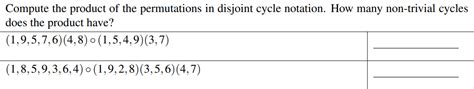 solved compute the product of the permutations in disjoint