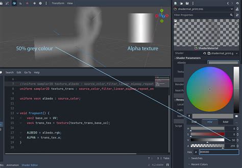 alpha blending viewport texture colour problem shaders godot forum