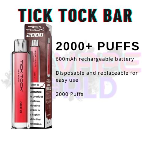Cherry Ice Tick Tock Mini 2000 Puff Kit £3 99