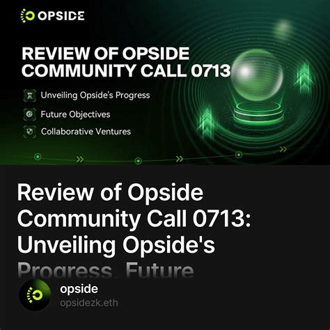Review Of Opside Community Call 0713 Unveiling Opsides Progress