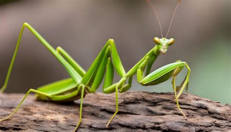 Premium Photo A Mantis Is Sitting On A Log And Is Holding A Small Mantis