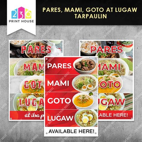 Pares Mami Goto Lugaw Tarpaulin Signage Banner • Business Tarpaulin • 3