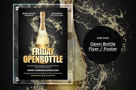 Open Bottle Flyer Poster Template Ad Ad Onlinesizeprintrgb