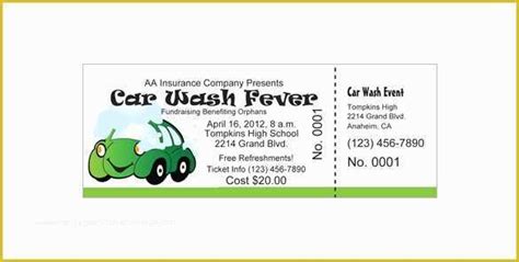 Car Wash Ticket Template Free Download Of Ticket Templates 99 Free