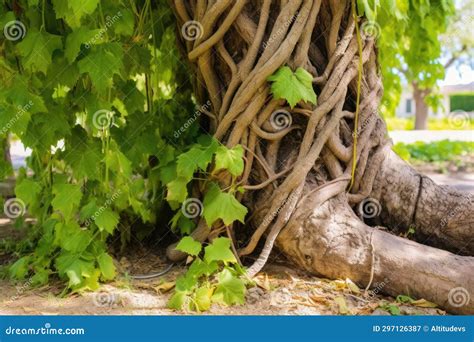 Large Vine Wrapping Around A Tree Trunk Stock Image Image Of Texture