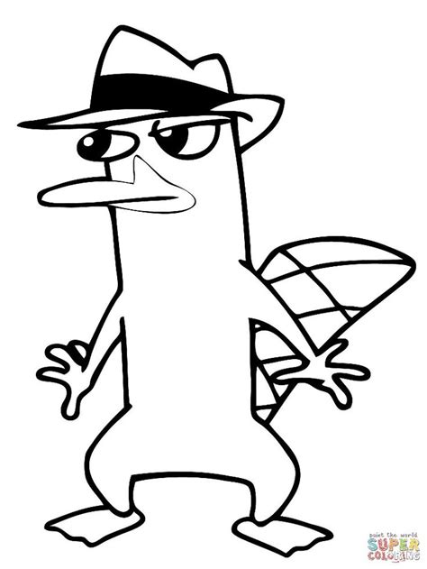 Perry The Platypus Black And White Perry The Platypus Stencil Perry