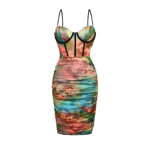 Hadassah Color Splash Corset Dress Model Mannequin