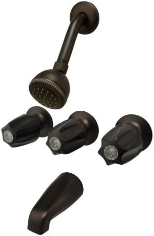 3 Handle Tub And Shower Faucet Oil Rubbed Bronze W Compression Stems