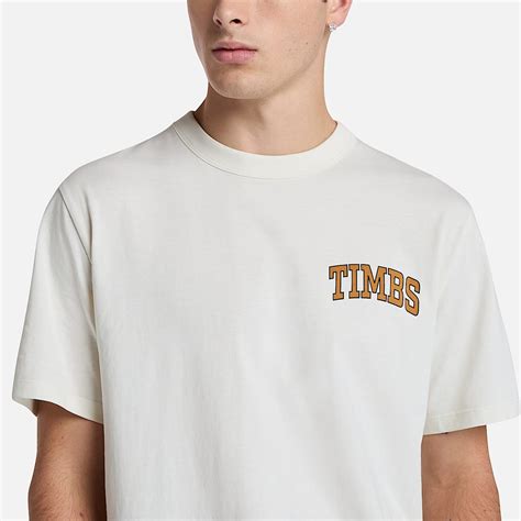 T Shirt Com Gráfico Timbs Para Homem Em Branco