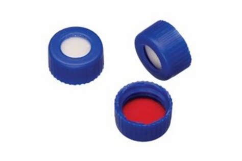 Blue 9mm Bonded Non Slit Sterile Red Ptfe Silicon Septa Screw Cap At
